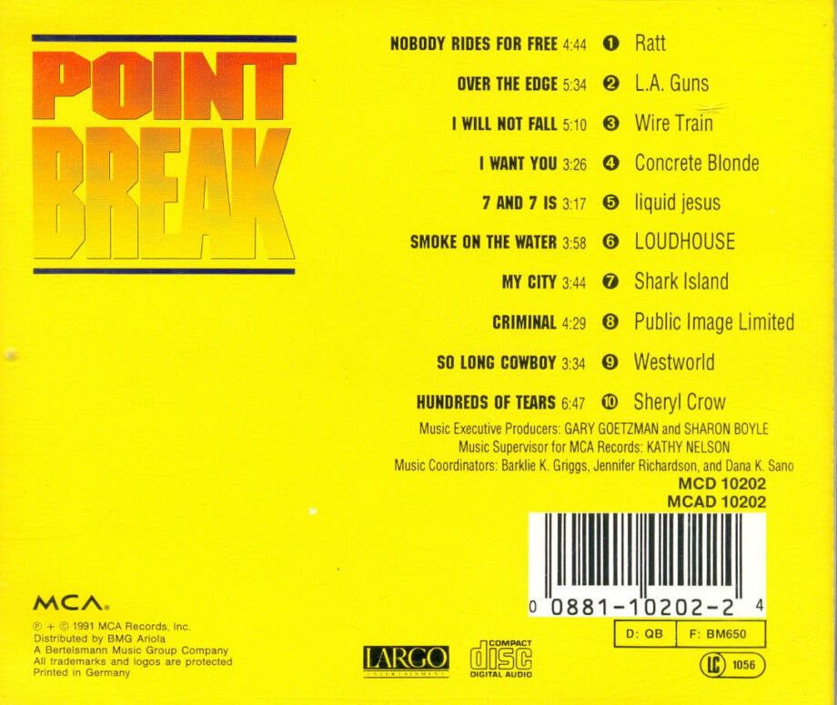 Point Break (1991) Soundtrack & Songs List | 80's Hair Bands